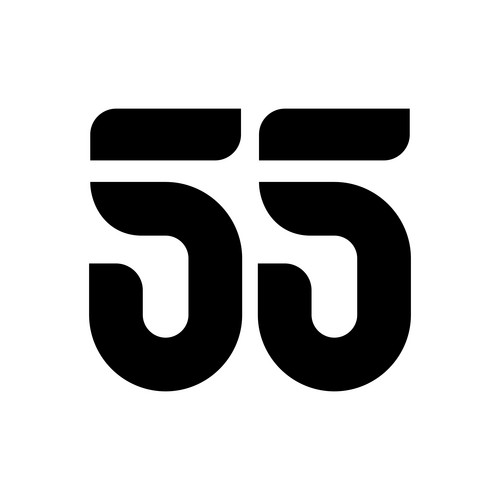 55 Fifty Five Number Logo Vector Icon Sign | Jiffy Designs