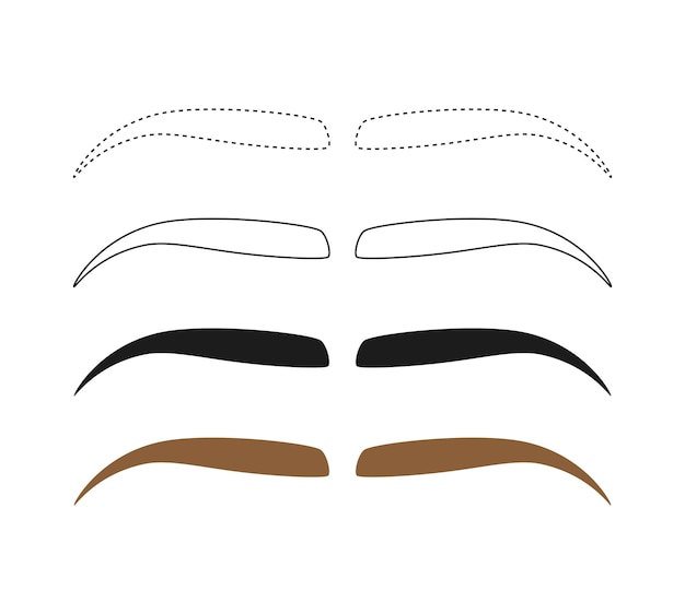 Stylized eyebrows in various shapes and shades | Jiffy Designs
