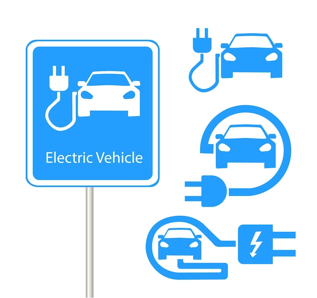 Iconic Electric Vehicle Charging Symbols and Road Sign | Jiffy Designs