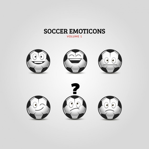 Soccer Emoticons Collection: Expressive Footballs with Playful Faces ...