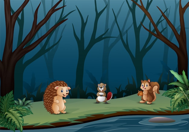 Enchanting Forest Scene with Woodland Creatures | Jiffy Designs