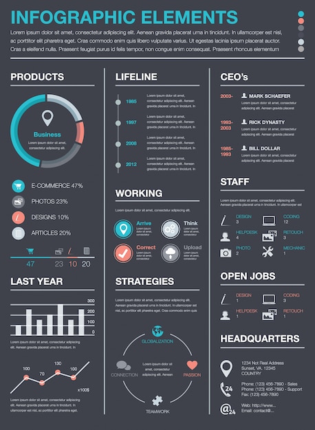 Comprehensive Company Infographic with Detailed Metrics and Statistics ...