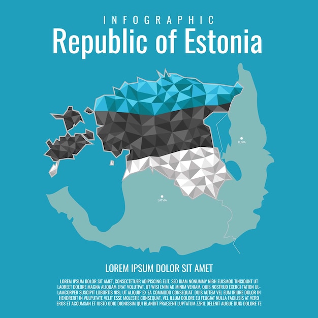Infographic Map of Republic of Estonia with Geometric Patterns | Jiffy ...