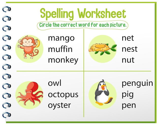 Engaging Spelling Worksheet with Diverse Illustrations | Jiffy Designs