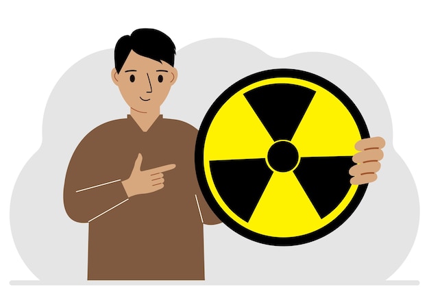 Man Holding Radioactive Warning Symbol with Confidence | Jiffy Designs