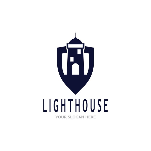 Majestic Lighthouse Emblem with Elegant Shield Design | Jiffy Designs