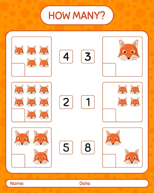 Adorable Fox Faces Counting Activity for Children | Jiffy Designs