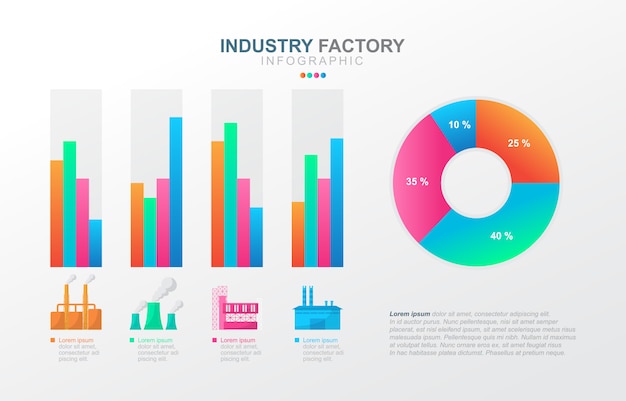 Vibrant Infographic Visualizing Industry Factory Production Data ...