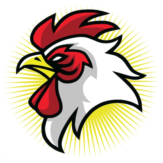 Vibrant Rooster Mascot with Radiant Sunburst | Jiffy Designs