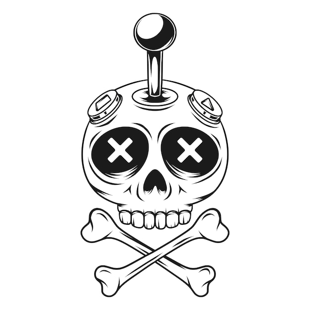Spooky Skull and Crossbones Gaming Joystick | Jiffy Designs