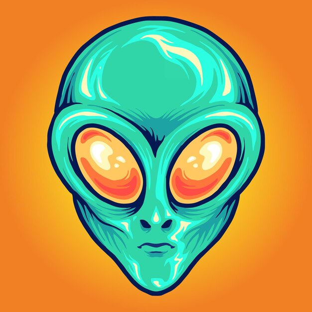 Vibrant Alien Face with Glowing Eyes | Jiffy Designs