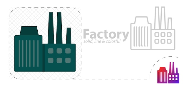 Iconic Factory Silhouette with Colorful Details | Jiffy Designs