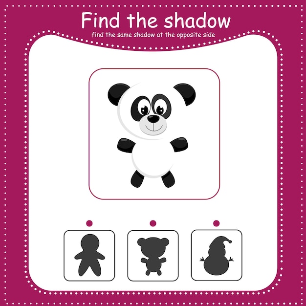 Adorable Panda Silhouette: Find the Matching Shadow | Jiffy Designs