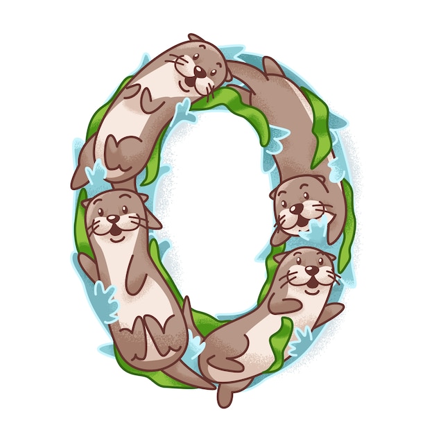 Playful Otter Alphabet: Whimsical Letter O Design | Jiffy Designs