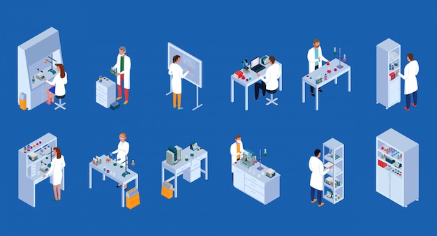 Diverse Collection of Vibrant Scientific Illustrations and Lab Scenes ...