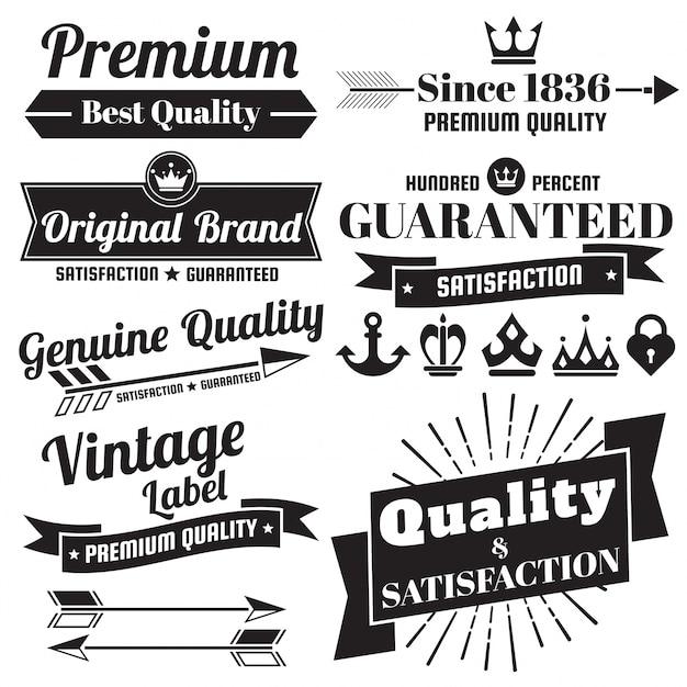 Vintage Premium Quality Badges and Typography Elements Collection ...