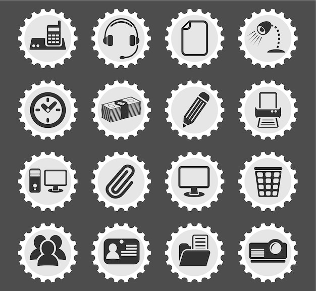 Versatile Collection of Monochrome Office and Technology Icons | Jiffy ...