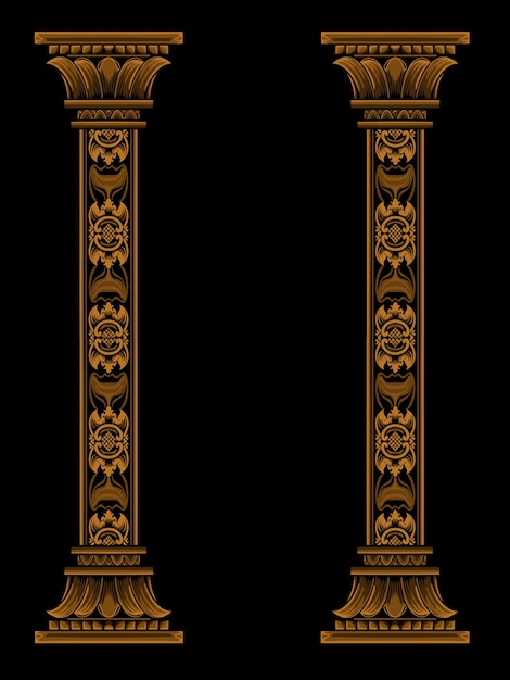 Ornate Pillars of Intricate Baroque Architectural Grandeur | Jiffy Designs