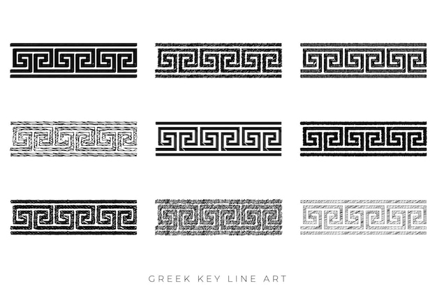 Elegant Greek Key Patterns in Bold Black and White | Jiffy Designs