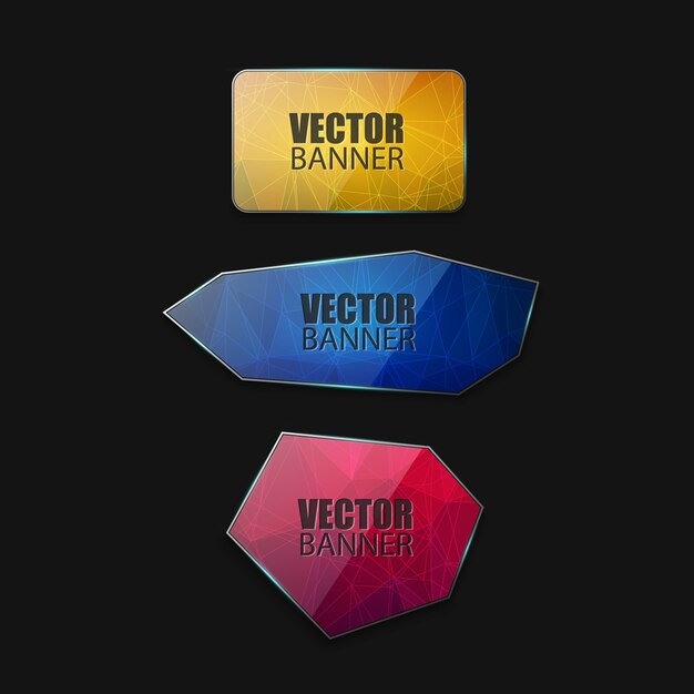 Vibrant Geometric Vector Banners in Bold Primary Colors | Jiffy Designs