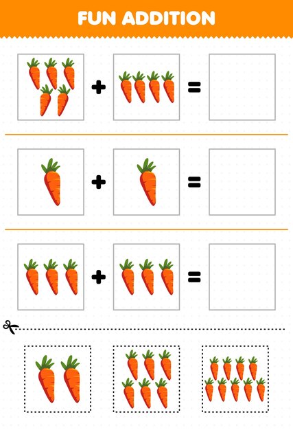 Whimsical Carrot Addition Math Activity for Kids | Jiffy Designs