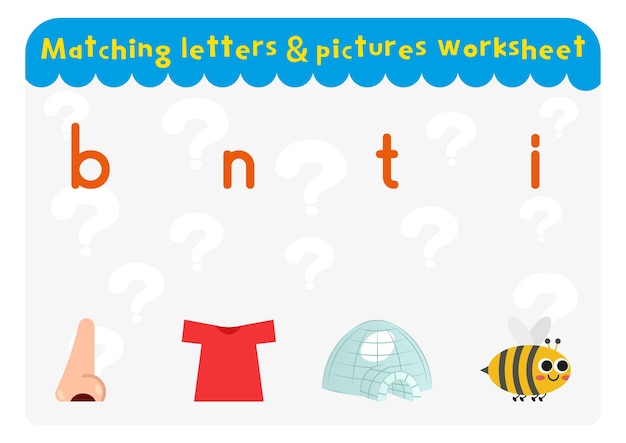 Engaging Worksheet Matching Letters and Vibrant Images | Jiffy Designs