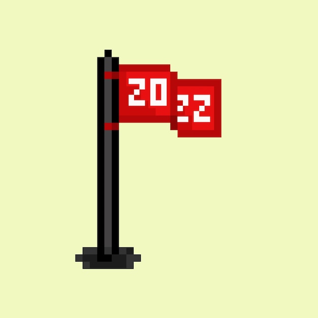 Vibrant Pixel Art Flags Celebrating the Year 2022 | Jiffy Designs