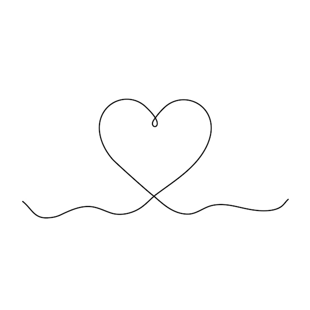 Minimalist Heart-Shaped Line Drawing with Elegant Simplicity | Jiffy ...