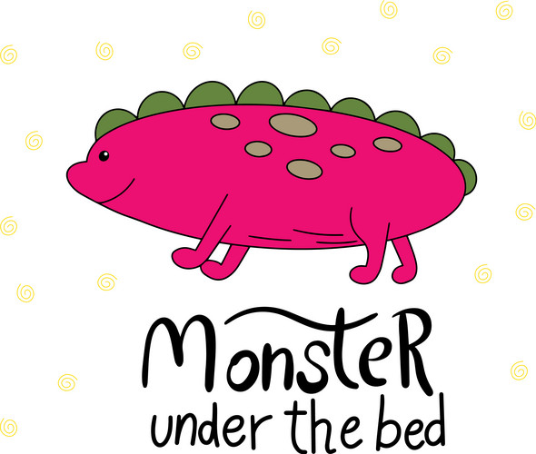 Beautiful Bright Print. Monster With Funny Inscription. Vector ...