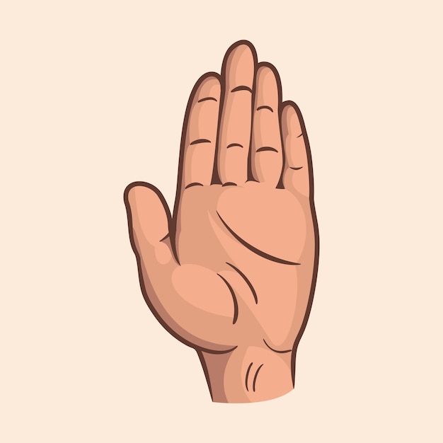 Detailed Illustration of an Open Human Hand Gesture | Jiffy Designs