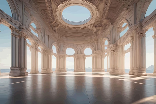 Majestic Neoclassical Rotunda with Ornate Columns and Skylights | Jiffy ...