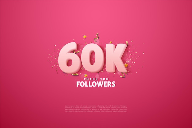 Celebratory pink 60,000 follower milestone with confetti accents ...