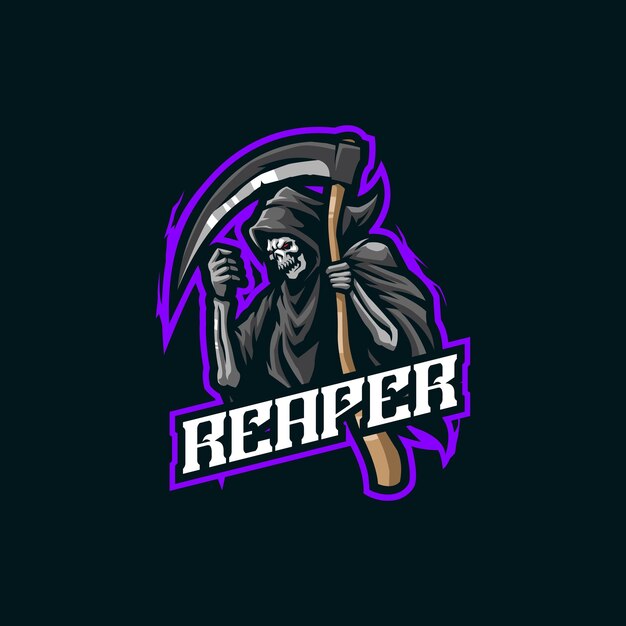 Menacing Reaper Mascot with Scythe in Striking Pose | Jiffy Designs