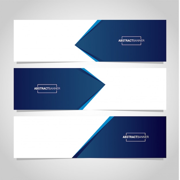 Sleek Blue Geometric Banners with Minimalist Branding | Jiffy Designs
