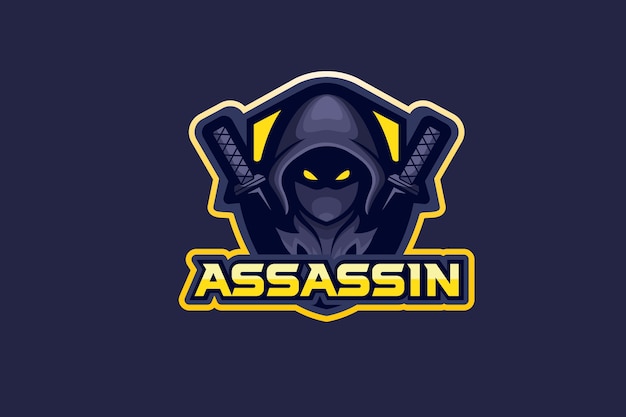 Mysterious Assassin Emblem with Glowing Eyes | Jiffy Designs