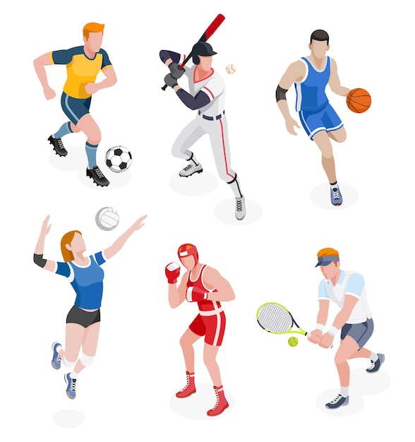 Diverse Collection of Sports Figures in Dynamic Poses | Jiffy Designs