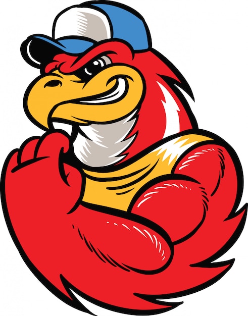 Fierce and Feisty Cardinal in Baseball Cap Sports Mascot | Jiffy Designs