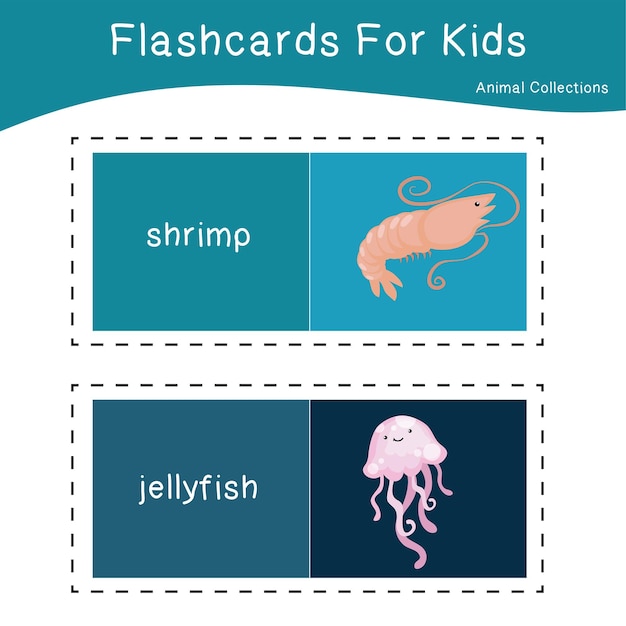 Vibrant Aquatic Creatures: Flashcards for Kids' Animal Collections ...
