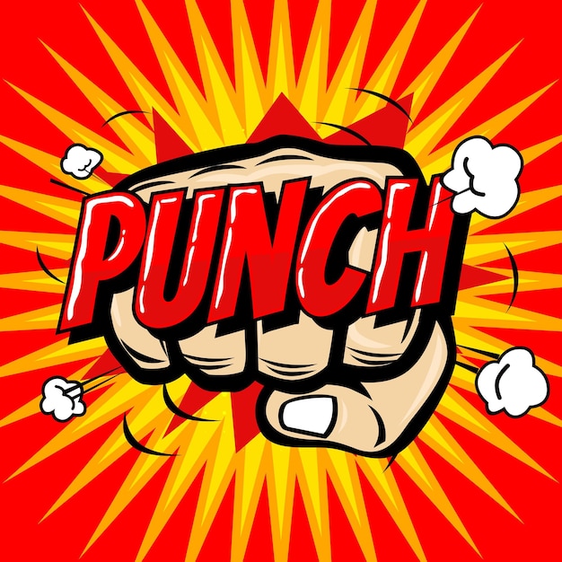 Powerful Punch in Vibrant Comic Book Style | Jiffy Designs