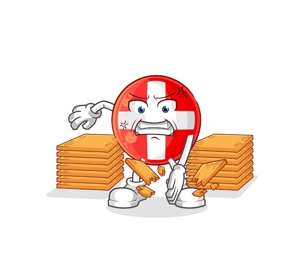 Energetic Red Cross Symbol Guarding Stacks of Crackers | Jiffy Designs