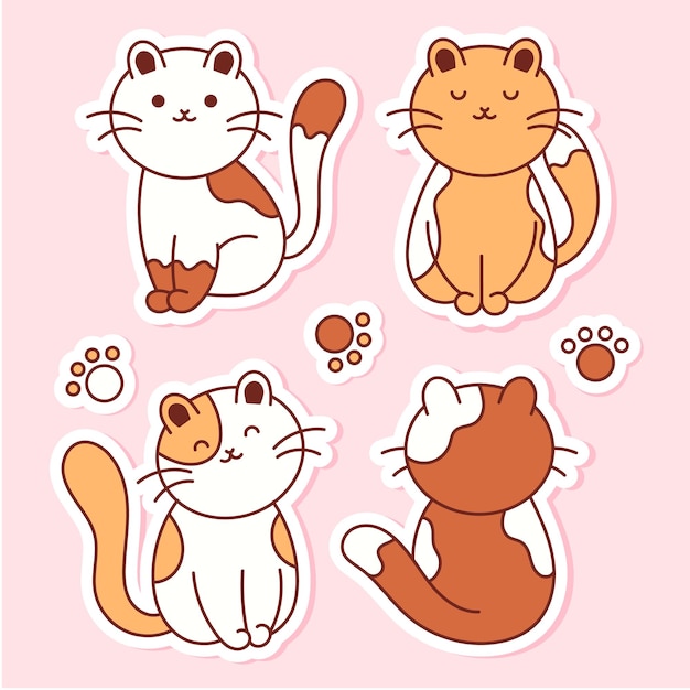 Adorable Feline Friends: Playful Kitty Sticker Set | Jiffy Designs