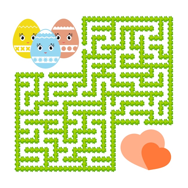 Adorable Easter Egg Maze Puzzle with Heart | Jiffy Designs