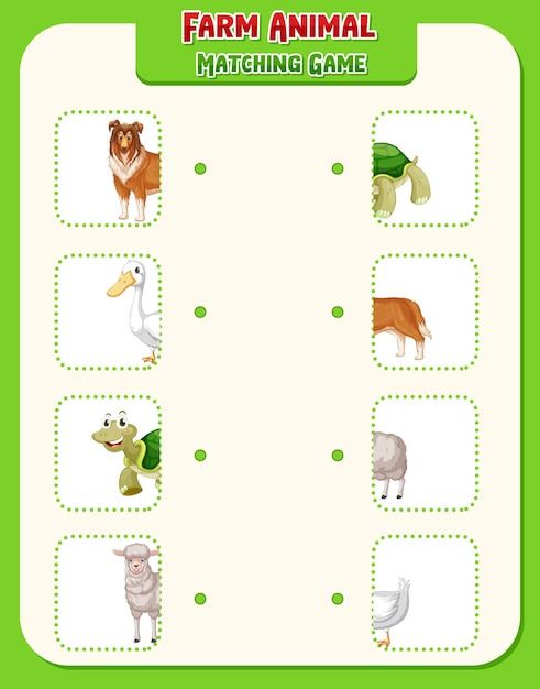 Charming Farm Animal Matching Game for Kids | Jiffy Designs