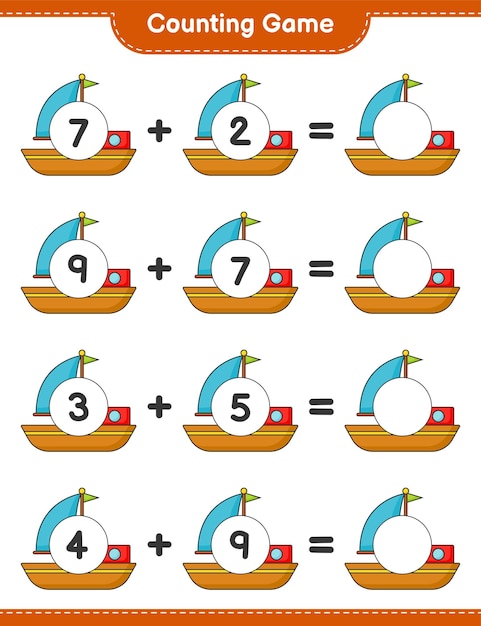 Colorful Counting Game with Sailboat Illustrations | Jiffy Designs