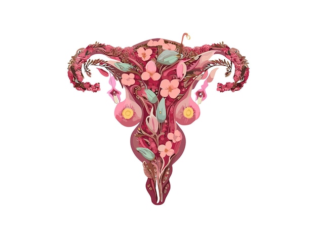 Vibrant Floral Uterus: A Captivating Anatomical Masterpiece | Jiffy Designs