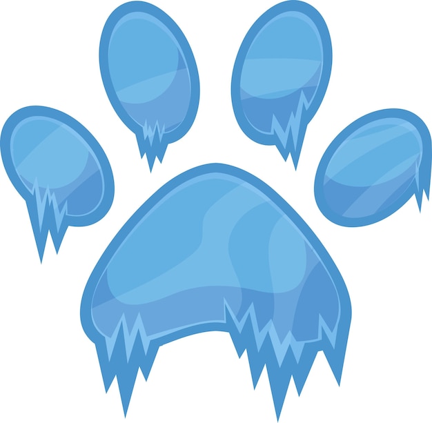 Icy Blue Paw Print with Chilly Frost Accents | Jiffy Designs