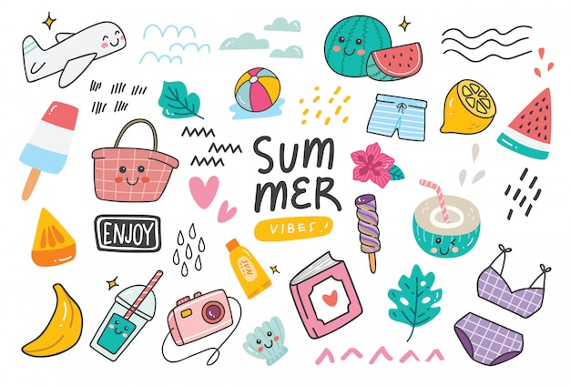 Vibrant Summer Collection of Playful Icons and Symbols | Jiffy Designs