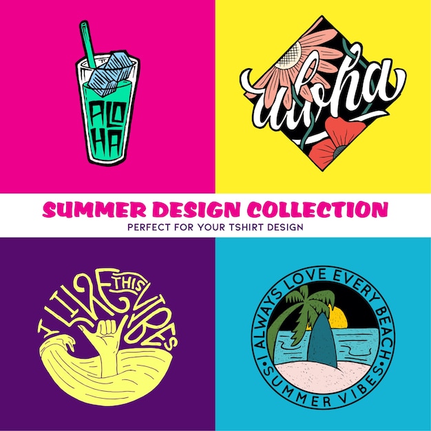 Summer Design Collection: Vibrant Graphics and Typographic Elements ...