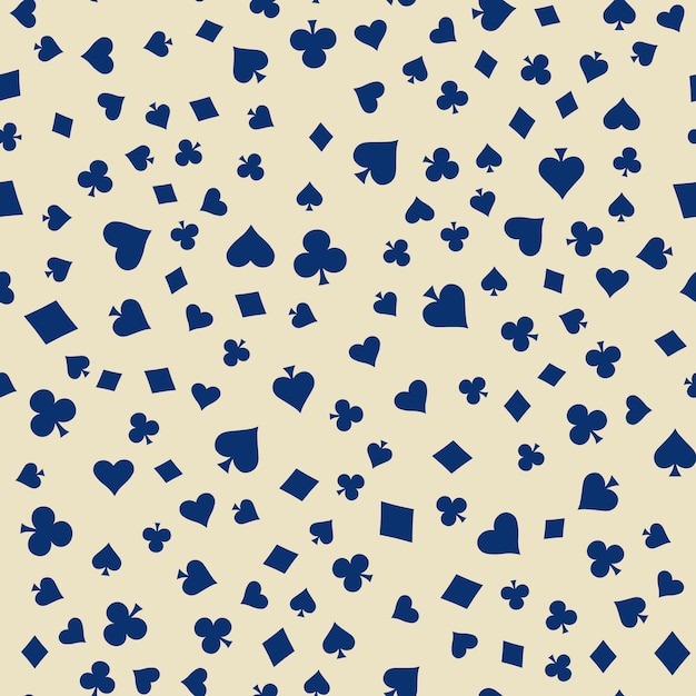 Playful Navy Playing Card Suits Pattern | Jiffy Designs