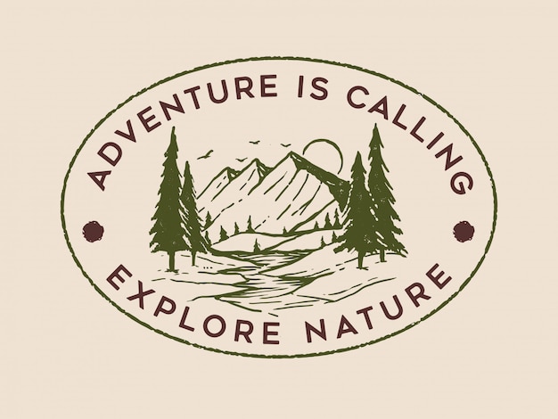 Captivating Outdoor Adventure Emblem with Nature Scenes | Jiffy Designs